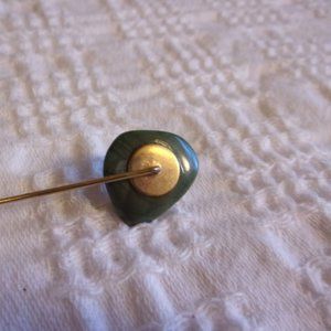 Vintage | Jewelry | Vintage Green Stone Gold Tone Stick Pin | Poshmark